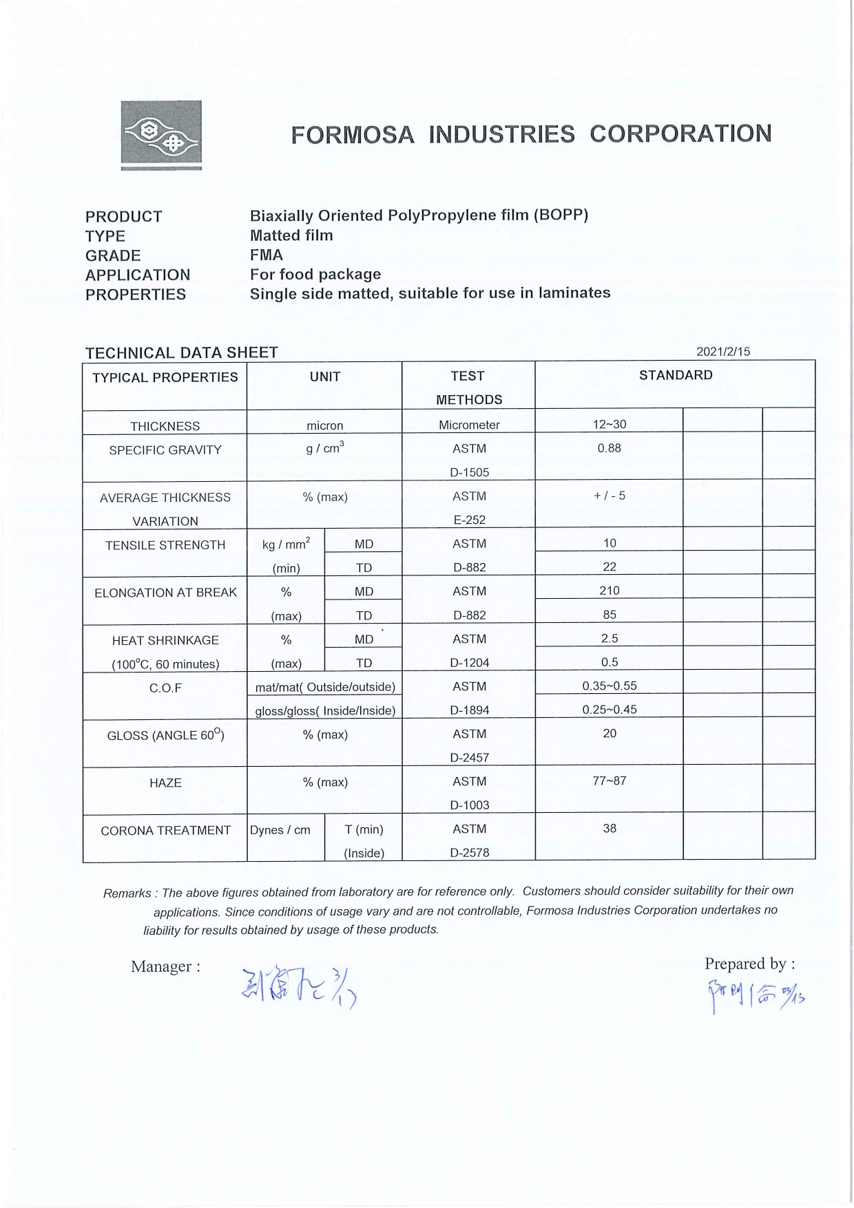 BOPP mờ 18/20mic – SIC PAPER